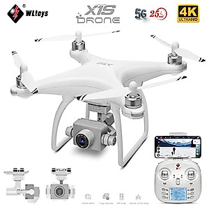 WLTOYS X1S Quadcopter Quadcopter Drone with 4K HD Camera 2-Axis Self-stabilizing Gimbal 5G Wifi FPV GPS Brushsss RC Quadcopter VS X1 Drone (X1S 1 * 3150)