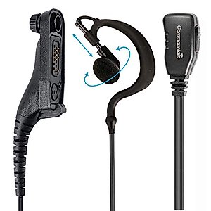 Single Wire Earhook Earpiece for Motorola Radios XPR6380 XPR6580 XPR7380 XPR7580 XPR7350e XPR7380e XPR7550e XPR7580e XPR 6380 6580 7380 7580 7350e 7380e 7550e 7580e, G Shape Headset