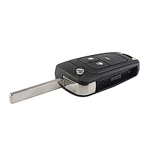 Dewangli Replacement Flip Folding Key Fob Case Cover fit for 2010 2011 2012 2013 2014 Chevy Chevrolet Camaro Cruze Malibu Equinox Sonic Impala Remote Key Fob Shell OHT01060512 (3 Button) (3 Button)