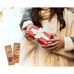 Penta Angel Acrylic Bookmark Holder 50Pcs Blank Display Kraft Card Bookmark Sleeves for Small Business Packaging Christmas Party Gift (50)