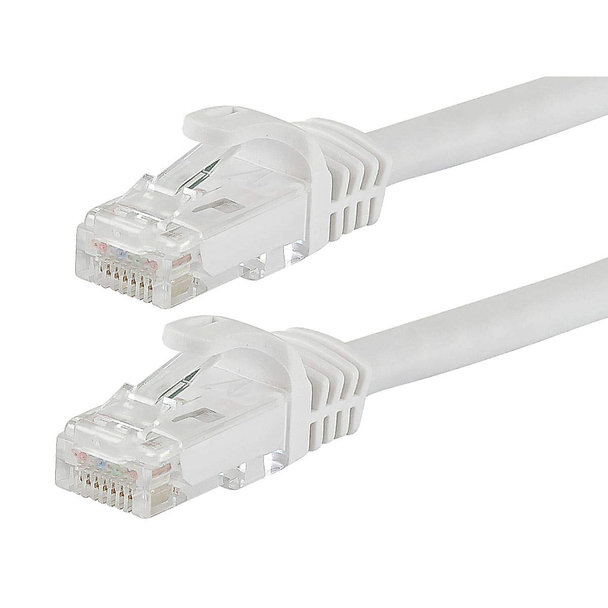 Monoprice Cat5e Ethernet Patch Cable - 20 feet - White | Snagless RJ45, Stranded, 350Mhz, UTP, Pure Bare Copper Wire, 24AWG - Flexboot Series