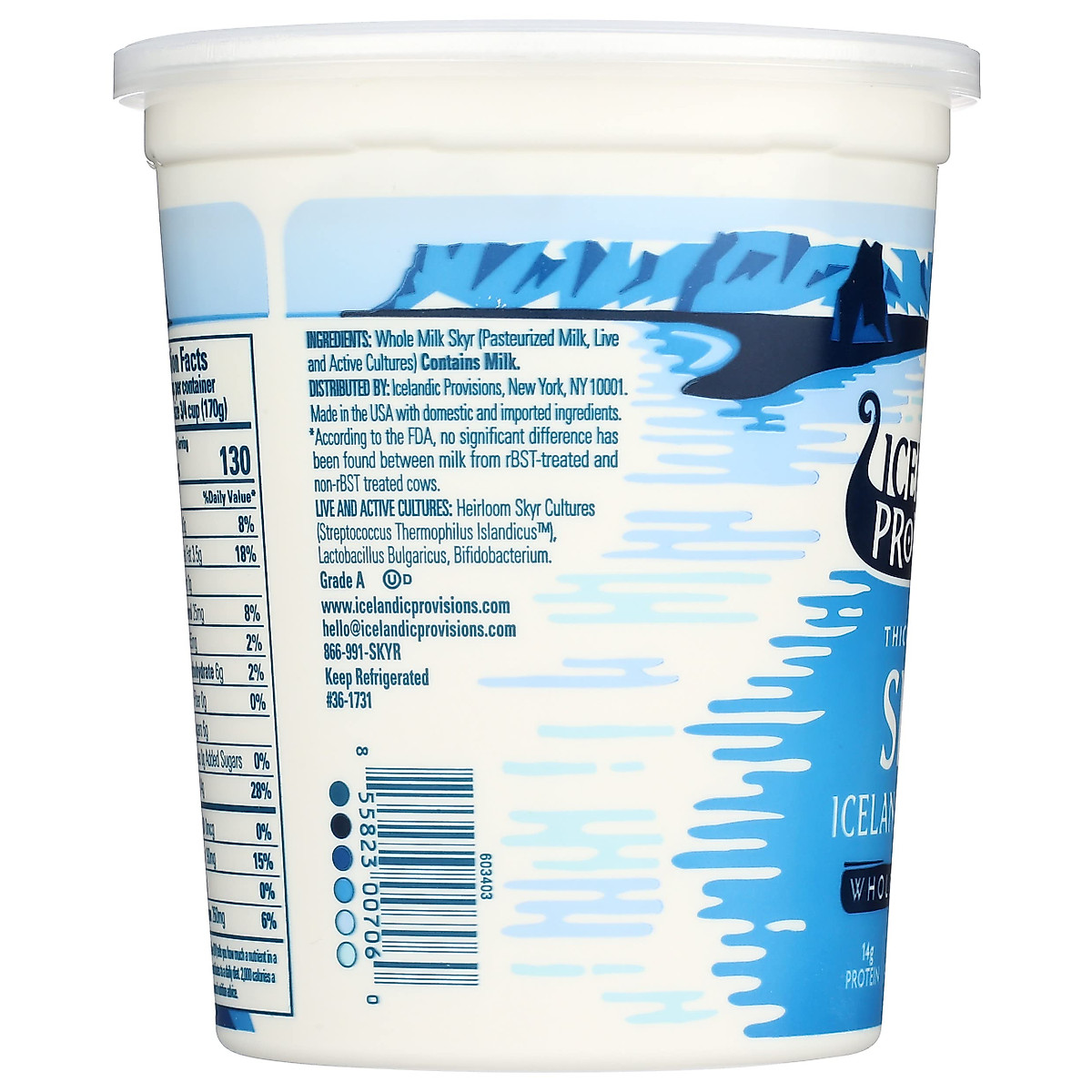 Icelandic Provisions 30 oz Traditional Skyr Yogurt, Whole Milk