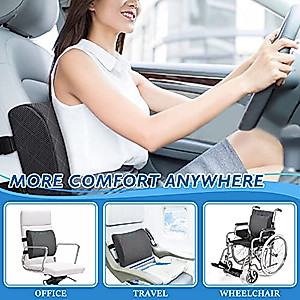 LumbarPal Lumbar Support Pillow for Office Chair Back Support Lumbar Pillow for Car, Gaming, Office Chair - Improve Sitting Posture & Back Pain Relief, Memory Foam, Adjustable Straps, Grey