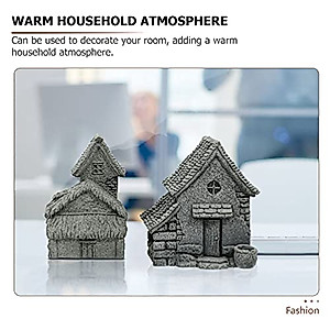 DOITOOL Miniature Pagoda Statue Micro Village Houses Zen Garden Pagoda Figurine Chinese Zen Asian Decor Bonsai Decoration Miniature Accessories