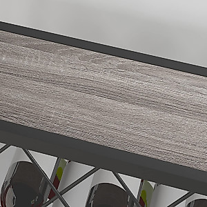 Launica Industrial Wine Rack Freestanding Floor, Farmhouse Tall Coffee Bar Cabinet with Storage, Wood Metal Stackable Bakers Rack, Modern Buffet Cabinet for Home Kitchen Dining Room, Light Grey Oak