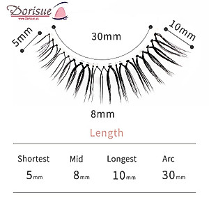 Dorisue Cat Eye False Lashes - Long Wispy Eyelashes for Dating Makeup, Outer Corner Dramatic Volume 5-12mm, 4 Pairs (E2)