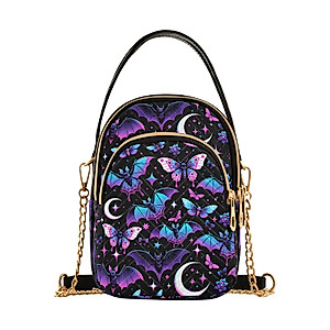 MNSRUU Leather Crossbody Bag Hummingbird Oil Painting Cell Phone Pouch Wallet with Credit Card Slots Small Shoulder Bag