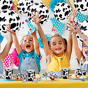 50 PCS Cow Balloons Funny Cow Print Balloons For Children's Party Western Cowboy Theme for Kids Birthday Party Favor Supplies Decorations Cowboy Birthday Balloons
