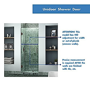 DreamLine Unidoor 23 in. W x 72 in. H Frameless Hinged Shower Door in Satin Black, SHDR-20237210F-09