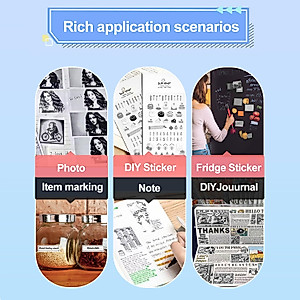 HOTCOLOR T02/M02X White Thermal Paper-10-Year Sticky Compatible With Phomemo/Memoking M02/T02 Mini Printer 50mmx3.7m for Journal Photo Texts Study Notes and More, 3 Rolls