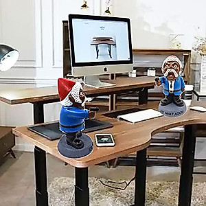 spolis Say What Again Angry Garden Gnome Statues Resin Ornaments, 9 Inch War Gnome Outdoor Garden Statues Sculpture for Indoor Outdoor Lawn Yard Decorations-1PCS