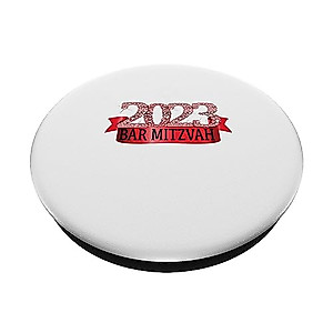 Bar Mitzvah 2023 I With Pride & Joy I Red Banner Decor PopSockets Standard PopGrip