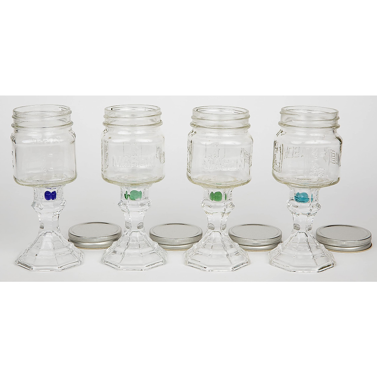 Redneck Wine Glass One of the Only Wine Galsses With a Lid. Set of 4 Square