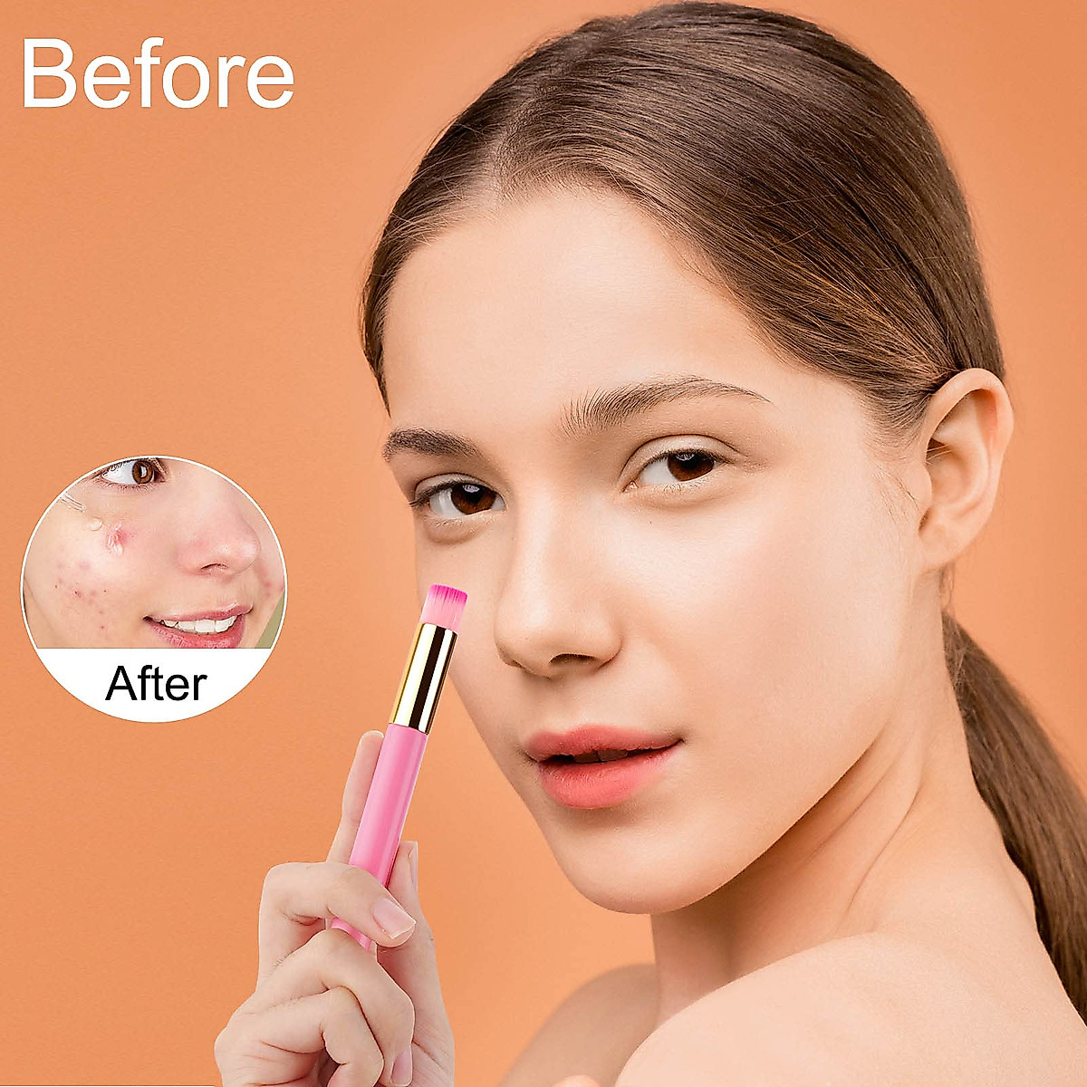 Dming 5 Pieces Lash Shampoo Brushes, Eyelash Extension Cleansing Brush Peel Off Blackhead Remover Tool Nose Pore Deep Cleaning Brush Cosmetic Lash Cleanser Brush Facial Cleansing Brushes (Pink)