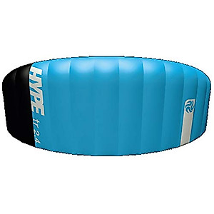 Peter Lynn Hype TR Foil Power 2-Line Control Bar Kiteboarding Trainer Kite w Leash Bundled with WindBone Kiteboarding Lifestyle Decals & Key Fob (2.4M Aqua/Black)