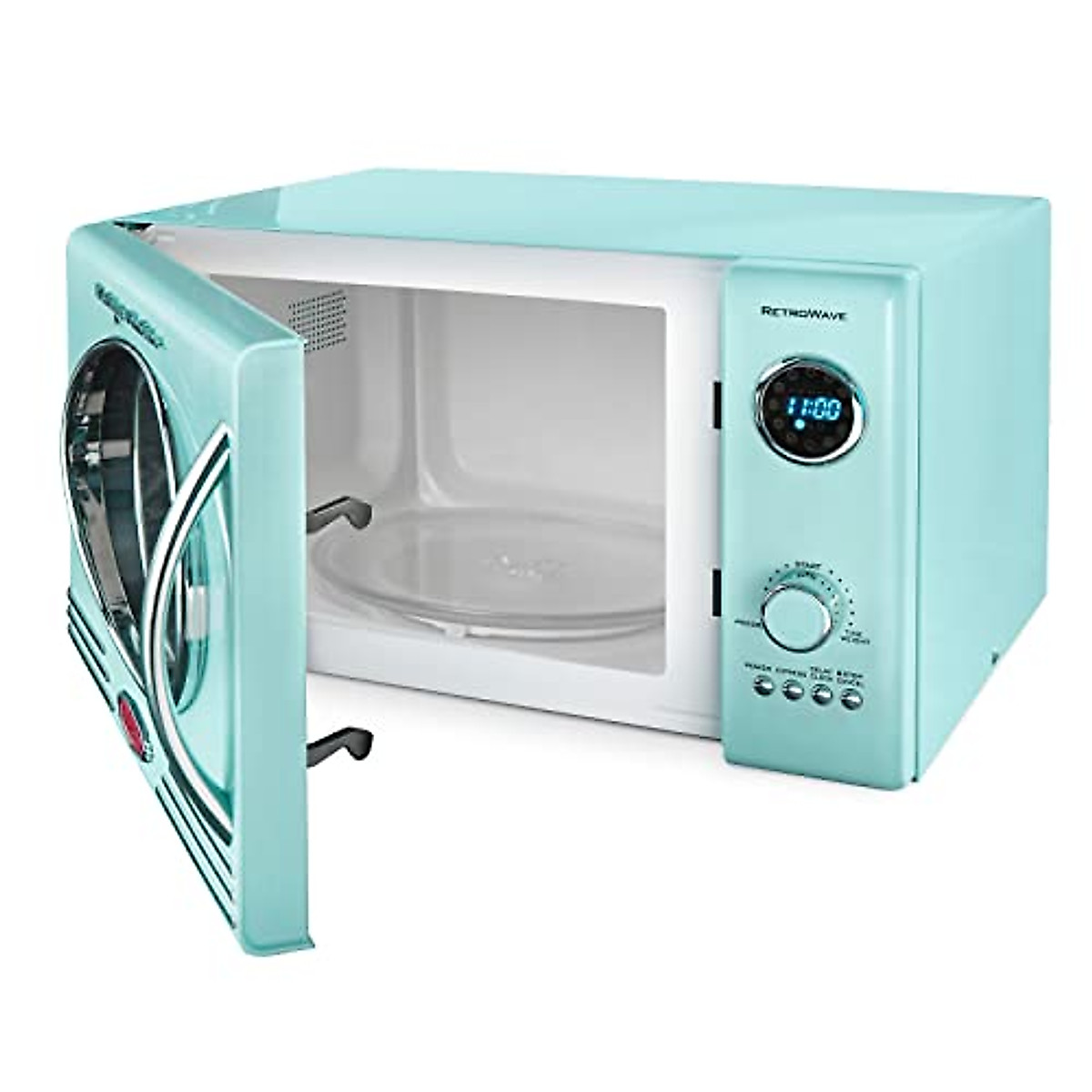 Retro Microwave Oven -.9 Cu. Ft. Aqua Auto Shut Off