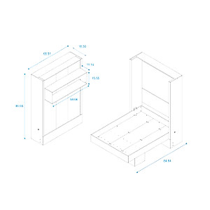 Oakland Living Easy-Lift Queen Murphy Wall Bed in Dark Grey with Shelf