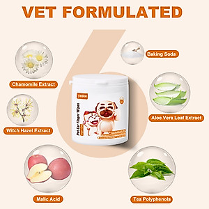 100Pcs Dog Ear Wipes Finger, Dog Ear Cleaner Wipes for Dogs and Cats, Pet Ear Wipes, Soft & Easy Otic Cleaning Pads, Remove Wax, Dirt & Stop Smelly, Itchy, Non-Irritating