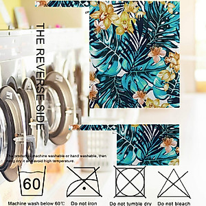 visesunny Blue Palm Leaf Flower Floral 2Pcs Wet Bag with Zippered Pockets Washable Reusable Roomy for Travel,Beach,Pool,Daycare,Stroller,Diapers,Dirty Gym Clothes, Wet Swimsuits, Toiletries