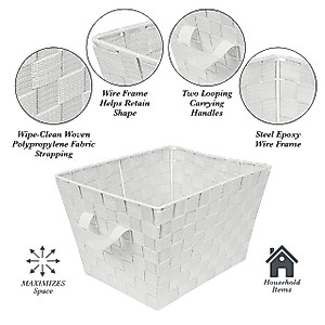 Simplify Medium Woven Strap Tote, HeatherGrey, Small Tote