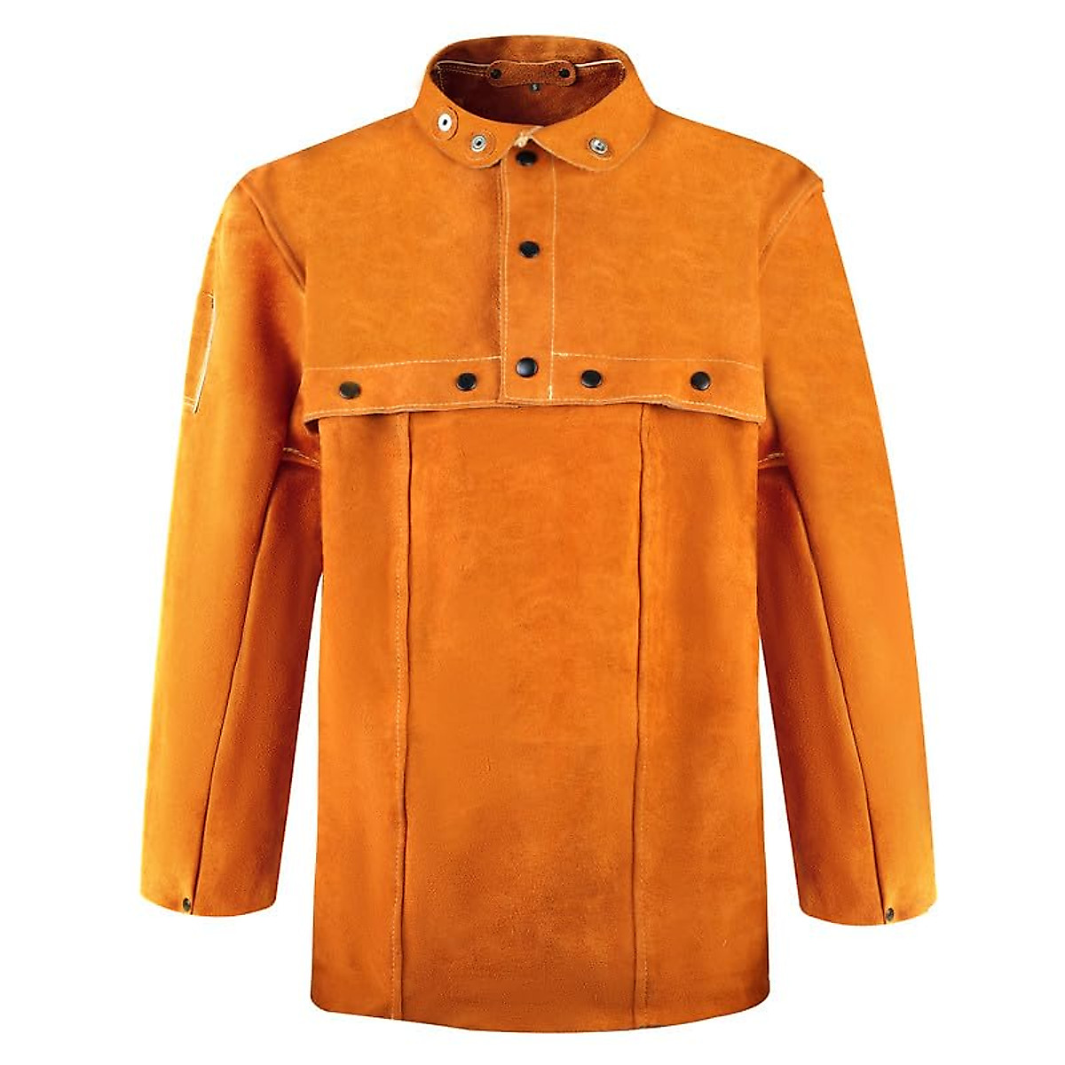 ONETIAN Leather Welding Jacket, Cape Sleeves with Bib Apron - High Heat and Flame Resistance for Ultimate Work Protection