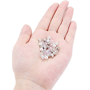 Prjndjw 35PCS Replacement Ball for Body Jewelry Stainless Steel Clear Acrylic Crystal CZ Ball for 16G Piercing Bar Barbell Studs Parts Diameter 5mm