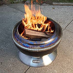 Cuisinart 24” Cleanburn Smokeless Fire Pit with Removable Base for Ash, Portable Outdoor Wood Burning Fireplace, Smoke Free Stainless Steel Outdoor Heater, Enhanced Airflow and Easy Cleanup