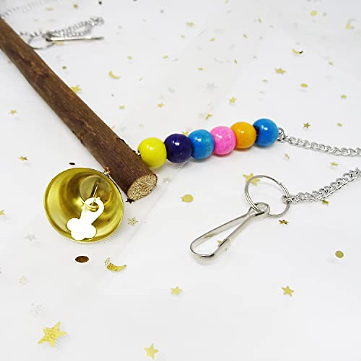 Honbay Hens Swing Chicken Toy Wooden Handmade Bird Swing Bird Toy for Large Bird Parrot Hens Cock Macaw