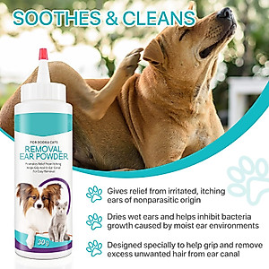ALIVO Dog Ear Cleaner, Ear Cleaning Powder for Dogs & Cats Ear Infection, Pet Ear Powder Supports Dog Ear Infection Relief, Soothes Itchy Ears & Relieve Scratching, Dog Ear Care Cleaning Powder - 30g