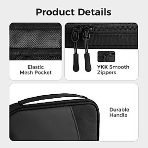 pack all Pencil Pen Case, Portable Pencil Pouch with Zipper, Compact Stationery Bag Makeup Bag, Pencil Bag for Home Office(Black)
