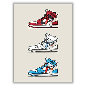 Hypebeast Air Jordan Sneakers Poster – (12x16 Inch) Unframed – AJ Wall art, Hypebeast Room Decor, Michael Jordan Poster, Sneaker Air Gym Shoes Shoebox Collection Aesthetic Cool Poster for Teen Boys Guys Men Room Dorm Bedroom Wall Decor by LIYA Design Prin