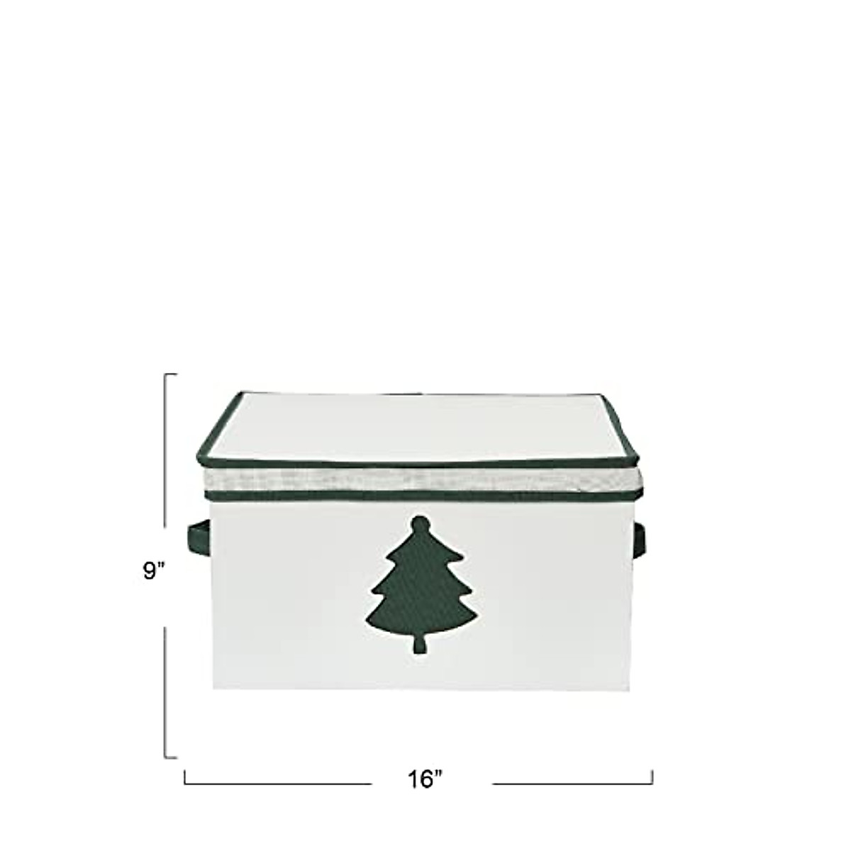 Household Essentials Holiday Storage Box, Large, Green Tree, Natural & Green