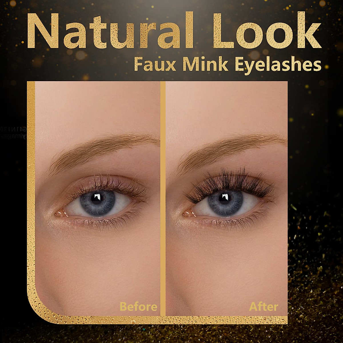 Larbois 7 Pairs False Eyelashes, Fluffy Dramatic Fake Eyelashes Strips Cross Soft Natural Faux Mink Lashes 3D Volume Reusable Wispy Lashes Pack