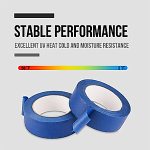 Lichamp Painters Tape Wide 1.5 inches, Masking Blue Painters Tape Bulk Pack, 6 Rolls x 1.5 inches x 55 Yards (330 Total Yards)