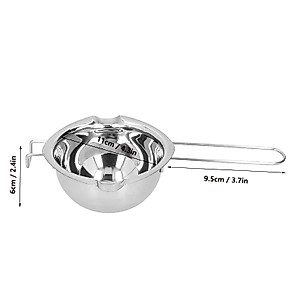 Chocolate Melting Pot, 400ml Stainless Steel Double Boiler Pot Universal Melting Pot for Melting Chocolate, Candy, Soap and Candle Making