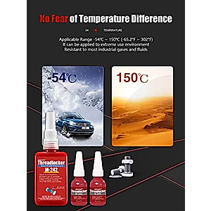 Blue Threadlocker M-242 Medium Strength Removable 0.4 Fl oz/12 ml Nut & Bolt Locker Lock Tight & Seal Fasteners Anaerobic Curing Metal Glue