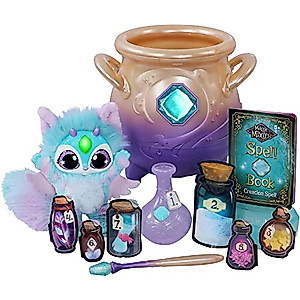 Magic Mixies Magical Misting Cauldron with Interactive 8 inch Blue Plush Toy and 50+ Sounds and Reactions, Multicolor
