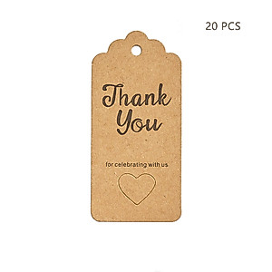 20 Pack Baby Shower Return Gifts for Guests, Pink Baby Elephant Keychains + Thank You Kraft Tags + Natural Jute Twine for Elephant Theme Party Favors, Girl Baby Shower Favors, Birthday Party Supplies