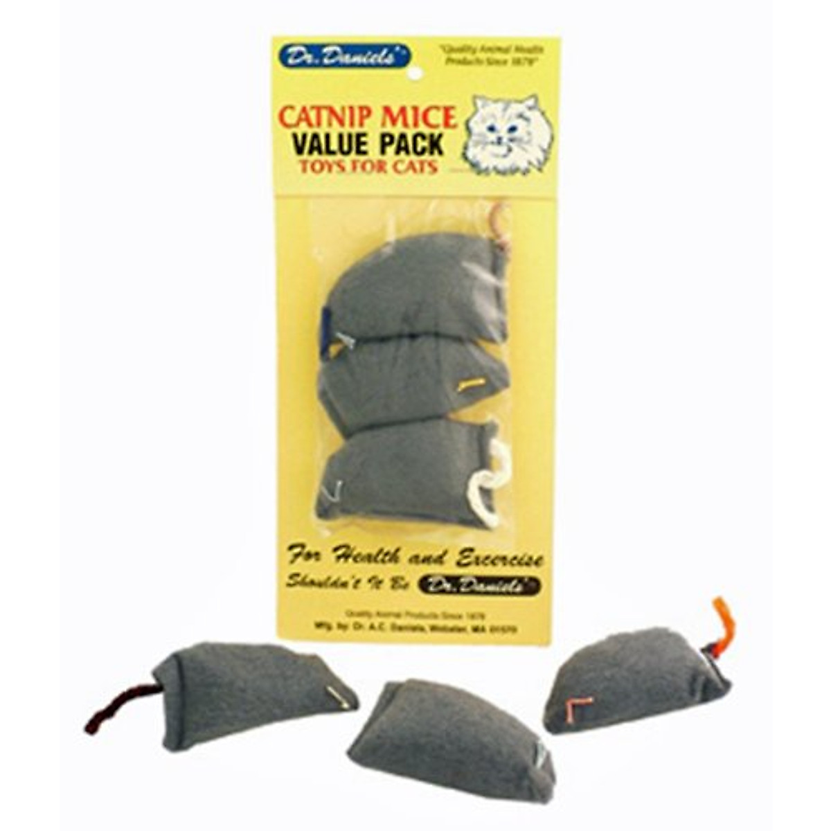 Dr. A.C. Daniels 3 Count Catnip Mouse Pet Toy
