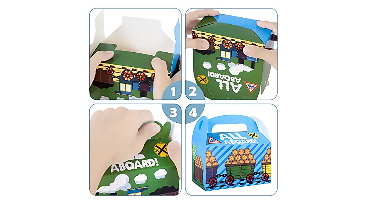 24pcs Train Crossing Party Gift Treat Boxes for Kids