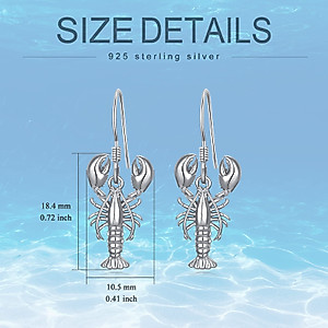 Lobster Earrings for Women Dangling Drop S925 Sterling Silver Statement Bead Fashion Earrings Jewelry Gift for Women