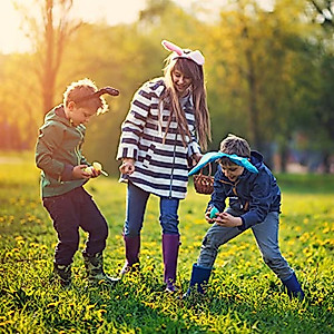 Tinabless Toys Filled Easter Eggs, Bright Colorful Eggs Prefilled with Dinosaur for Easter Theme Party Favor, Easter Eggs Hunt Event, Easter Basket, Classroom Rewards (12 Packs)