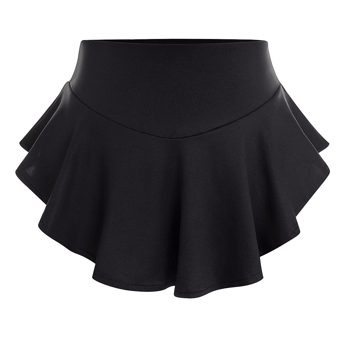 ODASDO Women's Pole Dance Outfit Rave Shorts Ruffle Panties Skirt Electric Forest Festival Clothes High Waist Booty Bottoms Hot Pants Swimsuit Yoga Workout Active Fitness EDM Clubwear Black M