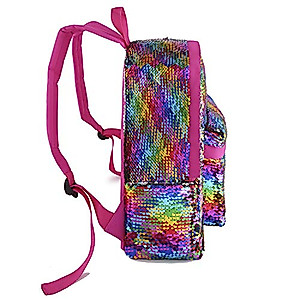 Le Vasty Mini Sequin Backpack for Little Girls Kids Women Fashion Small Daypacks Purse for ladies Magic Mermaid Sparkly Back Pack(Rainbow)