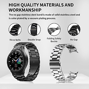 GOLDTOLUCK Compatible with Samsung Galaxy Watch 7 6 5 4 FE Band Ultra Pro Classic 43mm 47mm 45mm 40mm 44mm 42mm 46mm No Gap Classy Elegant Casual Men Women Metal Business Stainless Steel