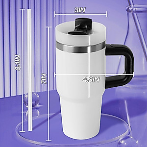 Lilsofee 1 Pack 14 oz Sublimation Blank Tumbler with Handle and Straw Stainless Steel Double Vacuum Insulation Skinny Mug Heat Press Transfer Printing DIY Cups