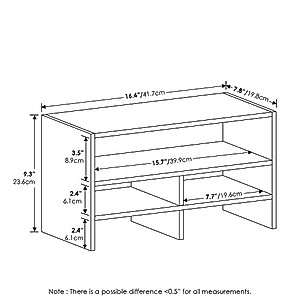 Furinno Hermite Desk Top Organizing Shelf Bookcase, Espresso