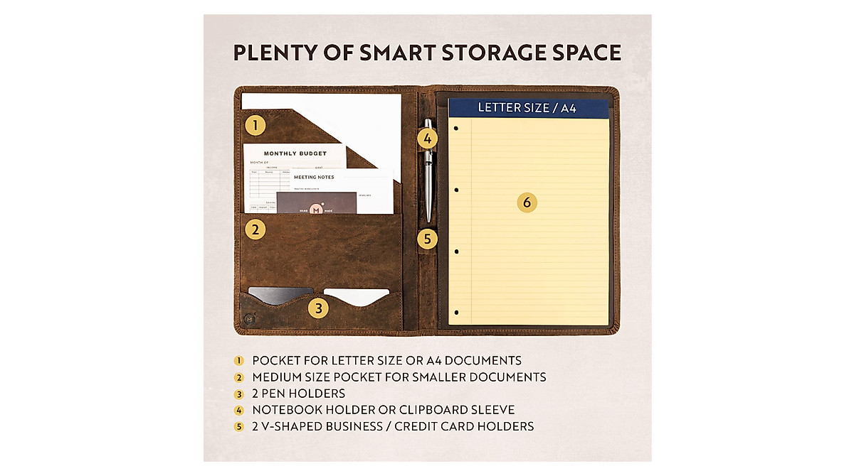 Leather Portfolio Organizer – Stylish Resume & Business Folder
