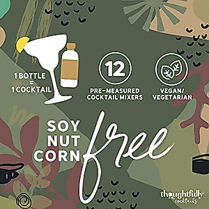 Thoughtfully Cocktails, Global Cocktail Mixer Set, Vegan and Vegetarian, Flavors Margarita, Moscow Mule and More, Set of 12 (Contains NO Alcohol)