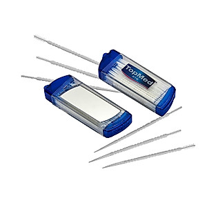 TOPMED ETS Oral Care Dental Brush Teeth Pick Plastic Teeth Floss Toothpick with a Mirror 200 Count (4 Box X 50 Units) Color May Vary